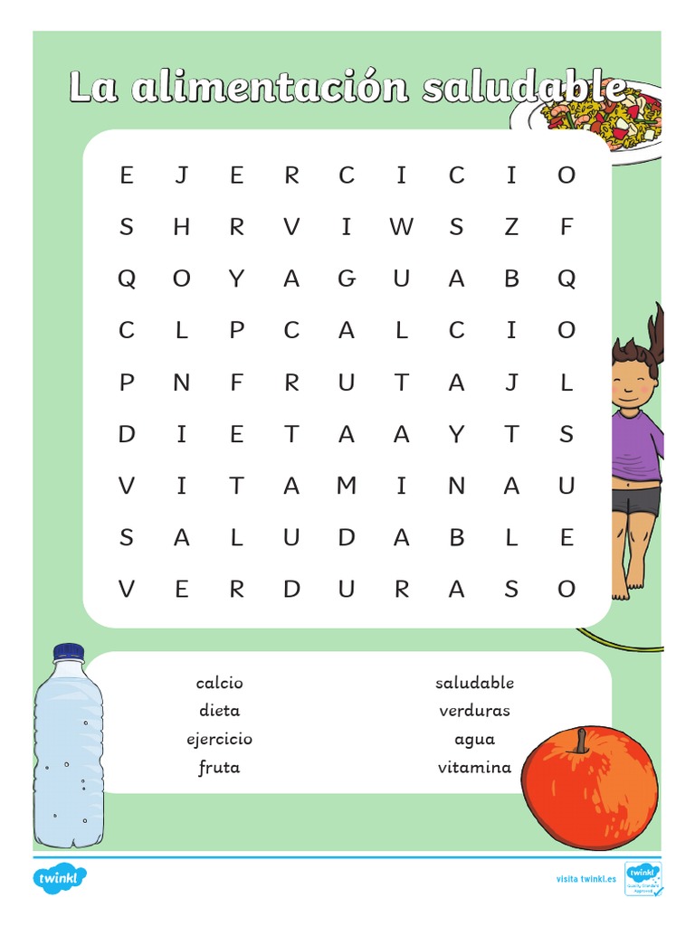 La Alimentacion Saludable Sopa de Letras | PDF
