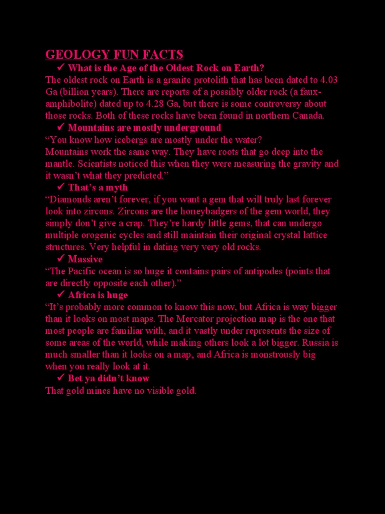 Geology Fun Facts | PDF