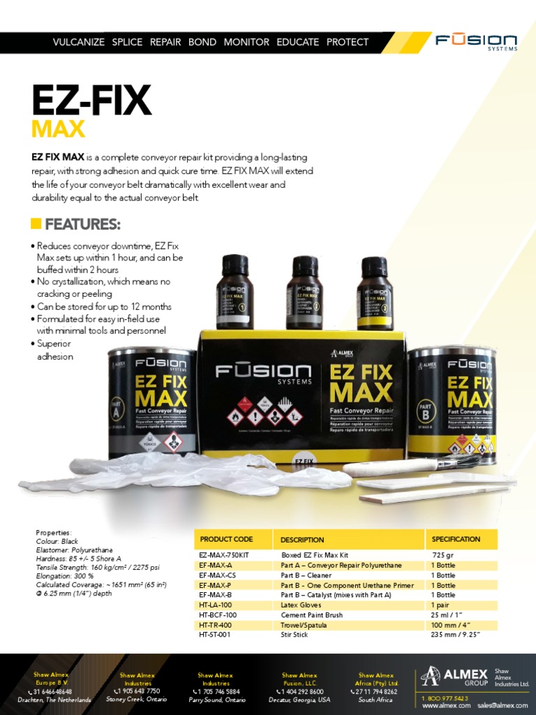 EZ-FIX MAX Conveyor Repair Kit | PDF | Economic Sectors | Industrial ...