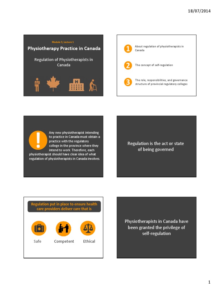 Regulation of Physiotherapy in Canada | PDF | Physical Therapy | Profession