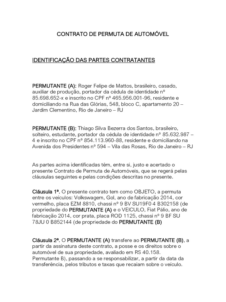 Contrato Permuta PDF | PDF