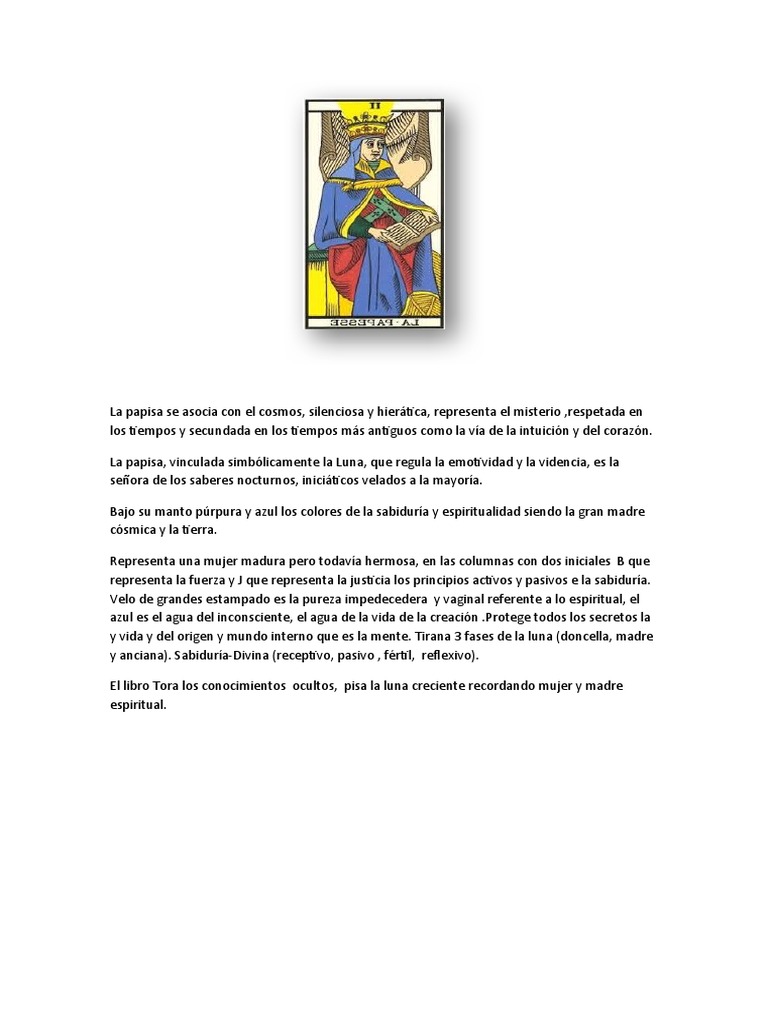 Arcano Mayor Papisa | PDF | Religión y espiritualidad