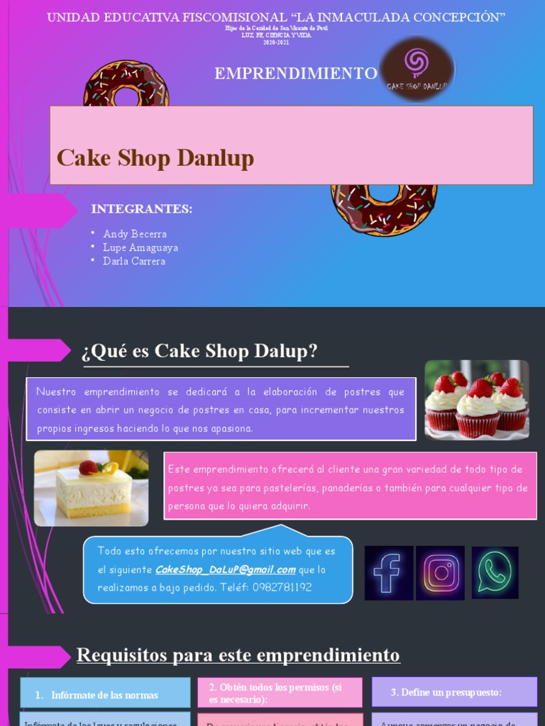 Emprendimiento Cake Shop Dalup - Diapositivas. | PDF | Iniciativa ...