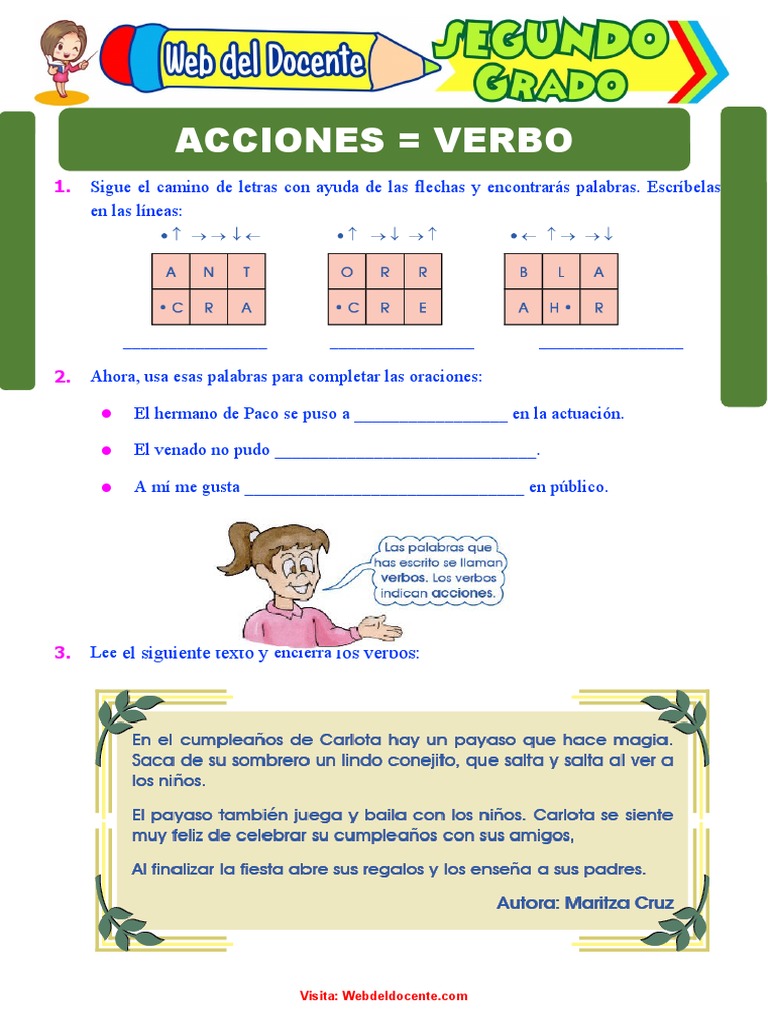 Verbo para Segundo Grado | PDF