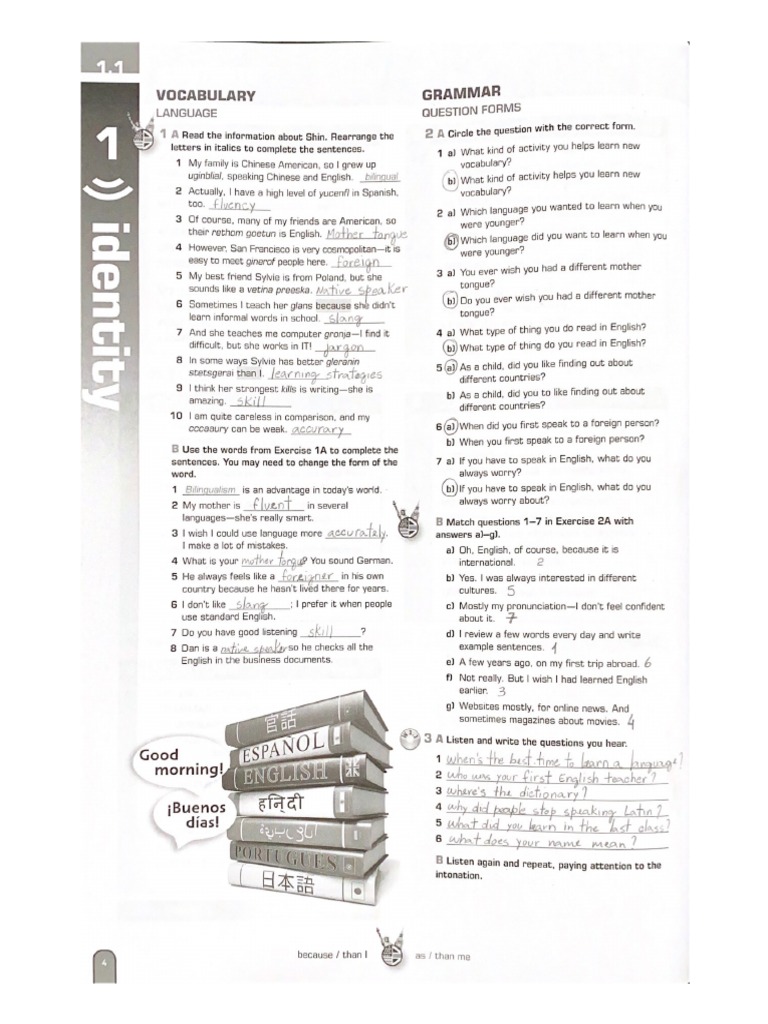 Workbook Unit 1 | PDF