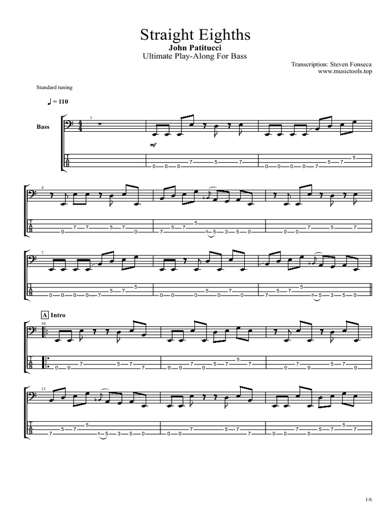John Patitucci - Straight Eighths (Bass) (Music Tools) | PDF