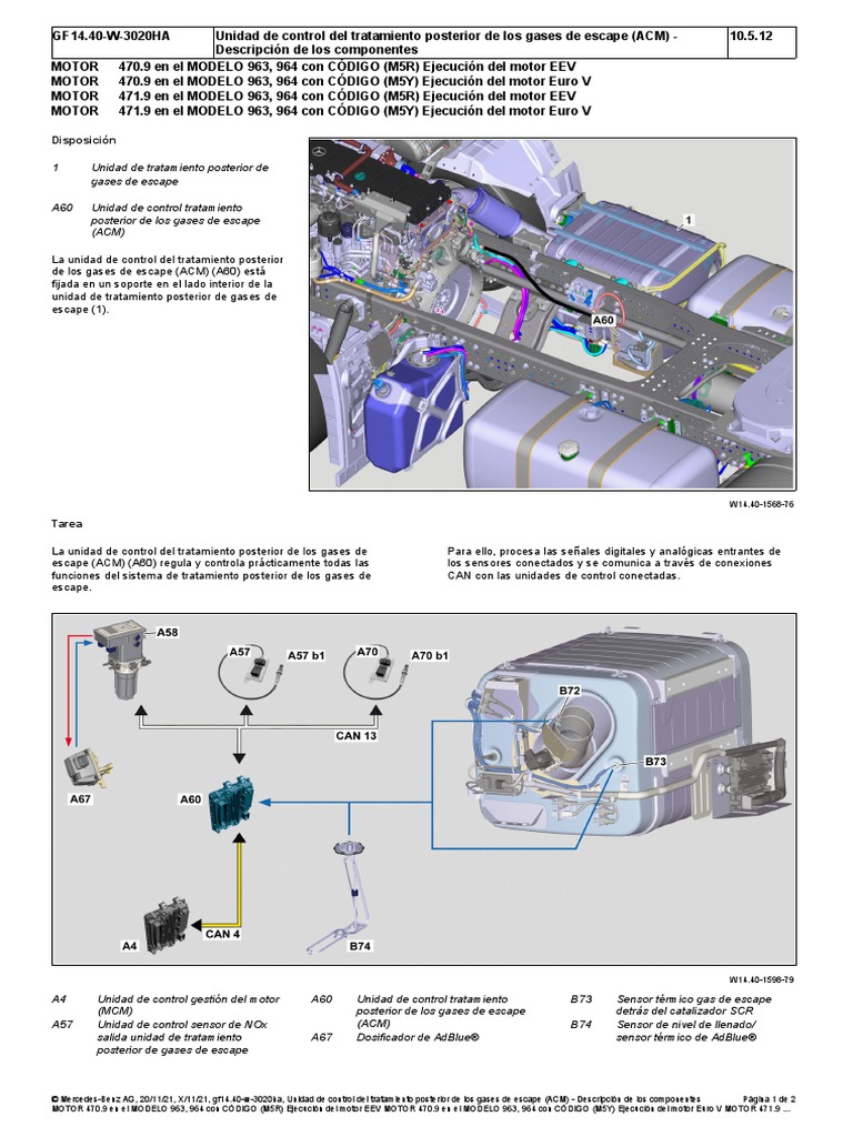 Unidad de control del tratamiento posterior de los gases de escape (ACM ...