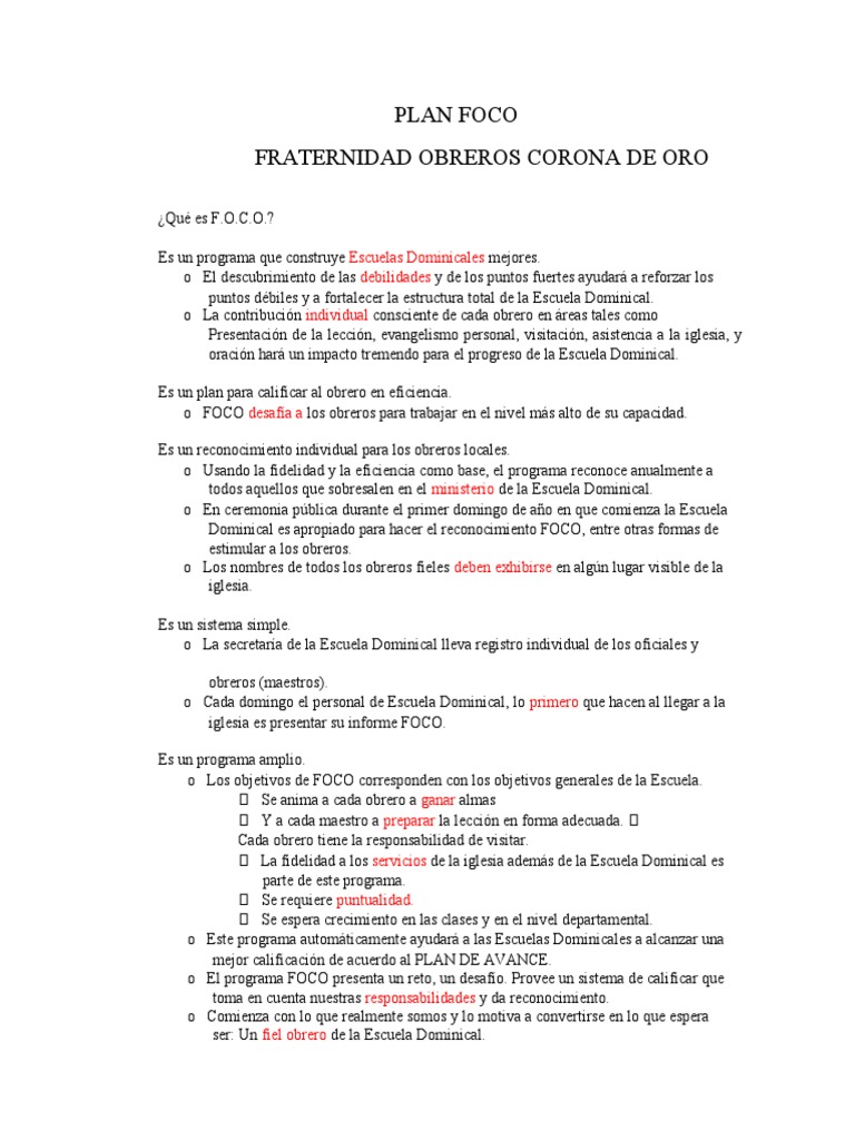 Plan Foco Rellenado | PDF