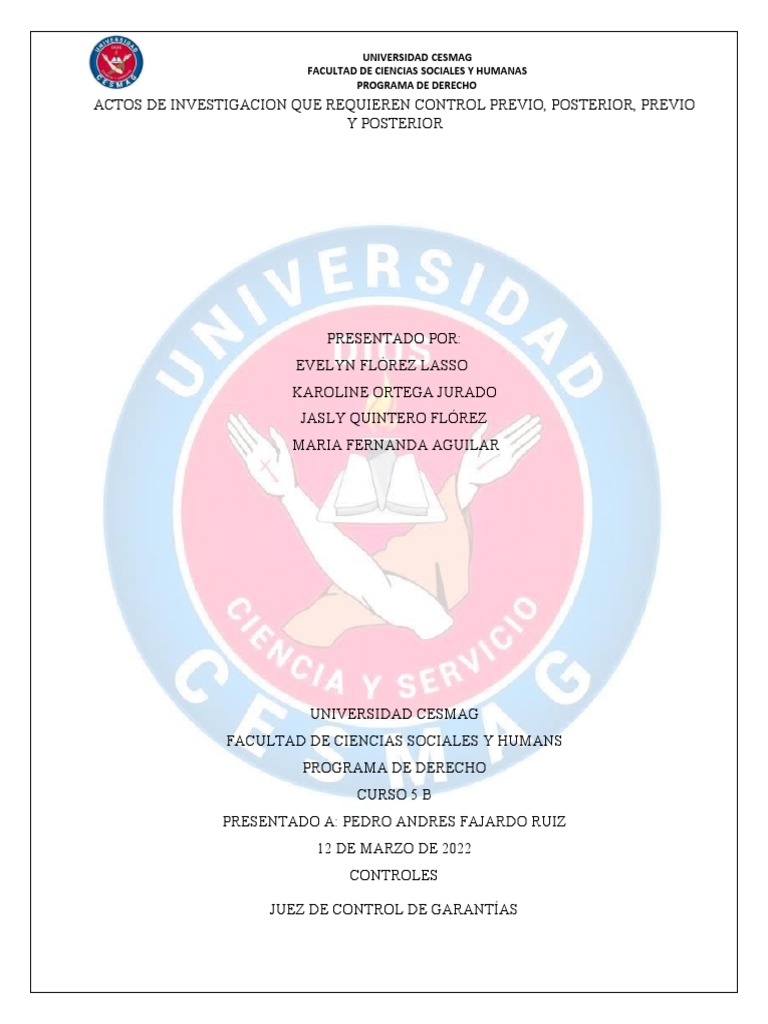 Actos de Investigacion Control Previo, Posterior, Previo y Posterior | PDF | Policía | Juez