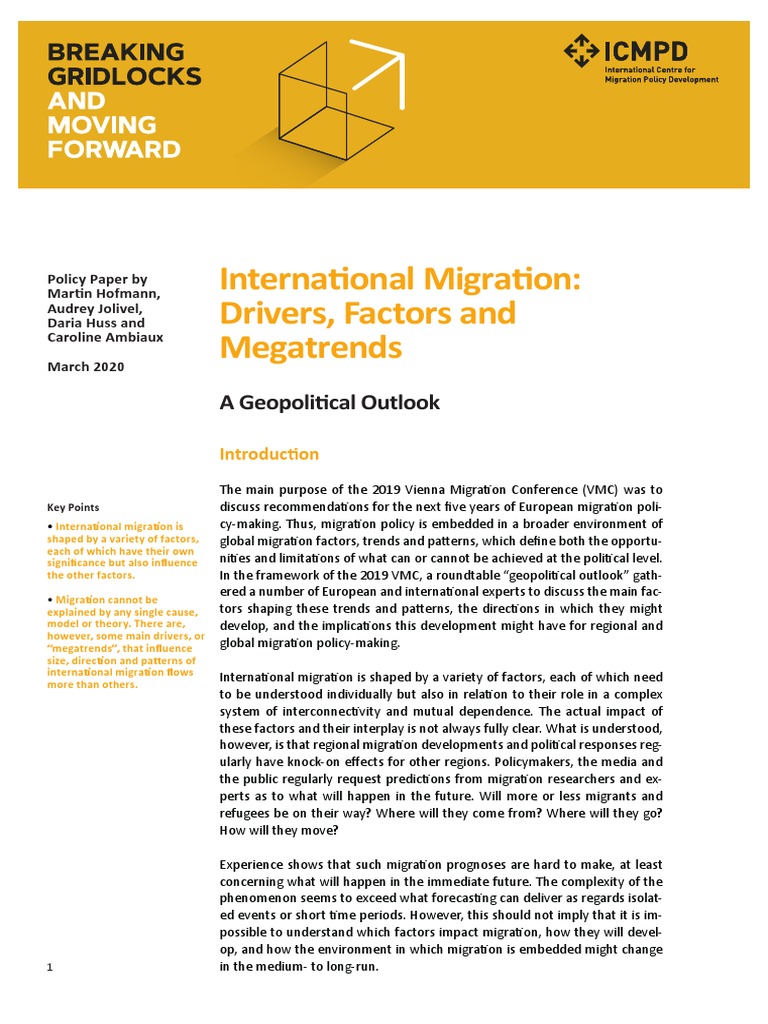 Policy Paper - Geopolitical Outlook On International Migration | PDF ...