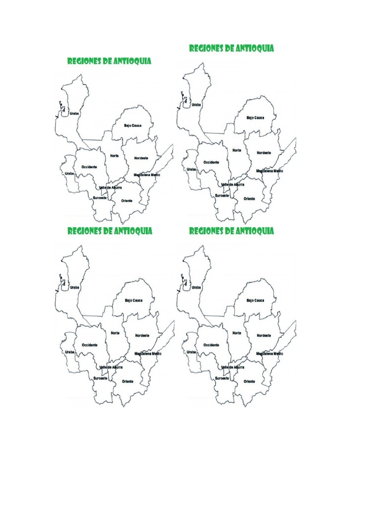 Subregiones de Antioquia para Imprimir | PDF