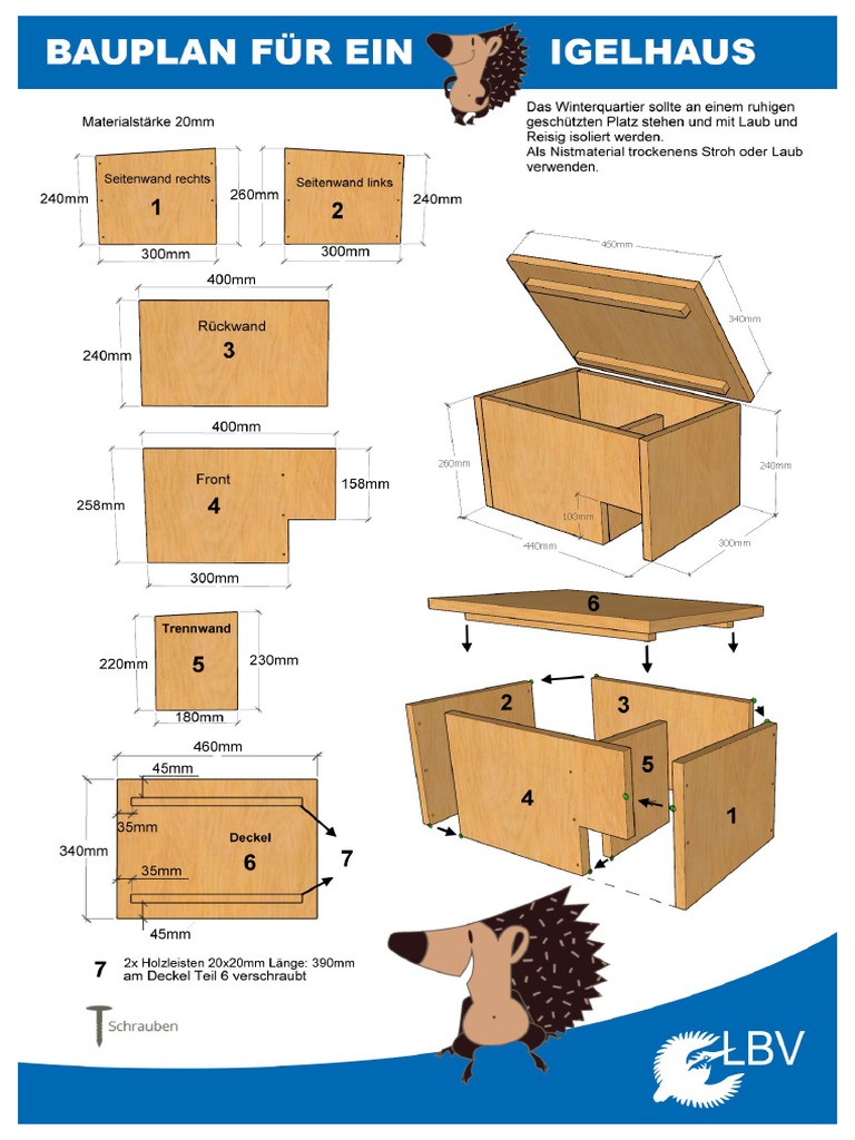 Bauplan Für Ein Igelhaus | PDF