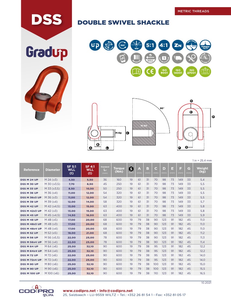 Double Swivel Shackle: Metric Threads | PDF
