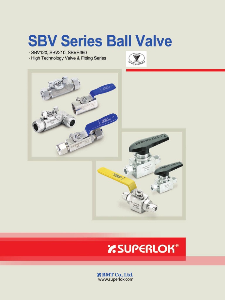 120 Series One Piece Type SBV 120H Series Valves | PDF | Valve | Screw