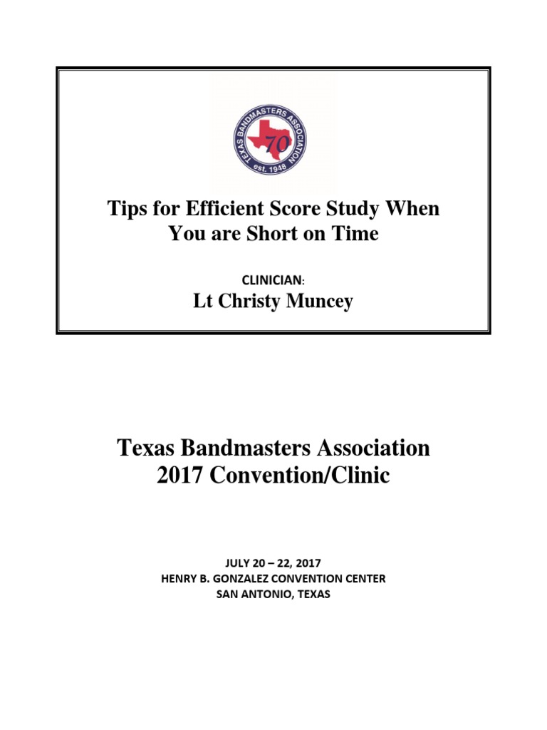 Tips For Efficient Score Study | PDF | Tempo | Saxophone