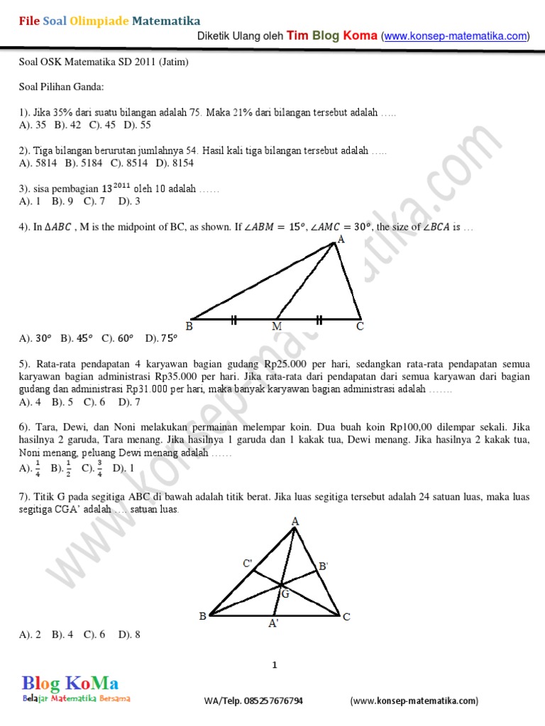 2011 Soal Osk - Jatim | PDF
