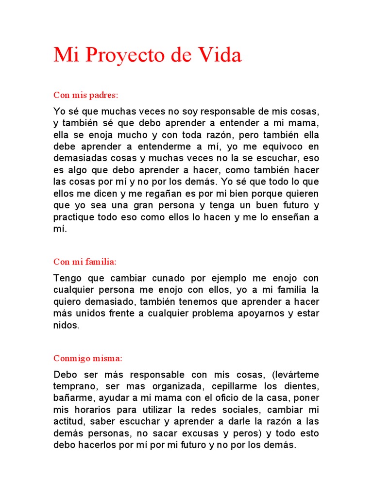 Mi Proyecto de Vida | PDF