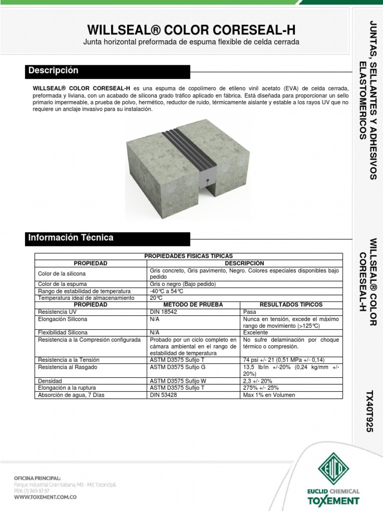 Willseal-Color-Coreseal-H PARA PISO | PDF | Silicona | Materiales
