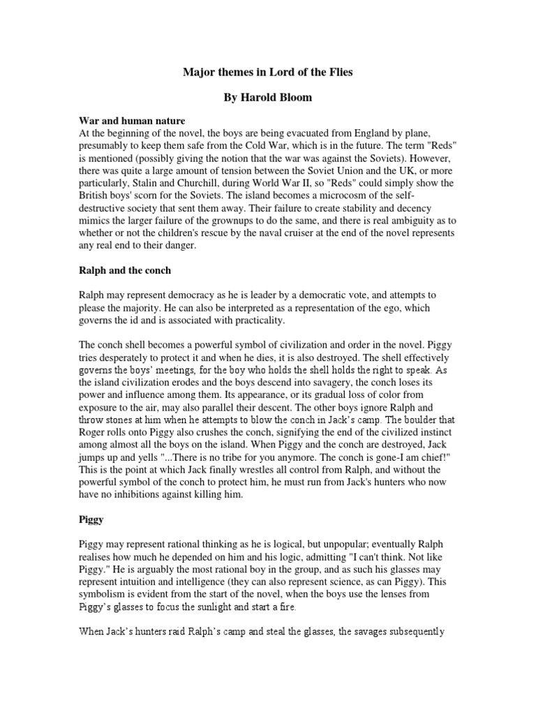 Major Themes in Lord of The Flies | PDF