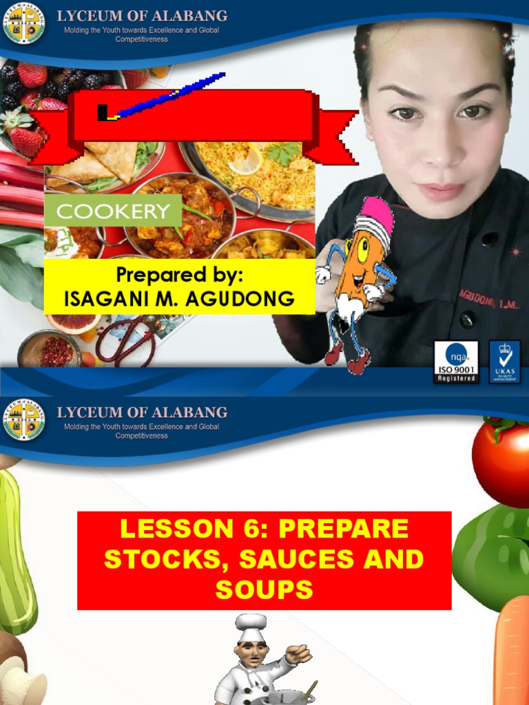 Powerpoint - Lesson No 6 PART 1 - PREPARE STOCKS, SAUCES & SOUP | PDF ...