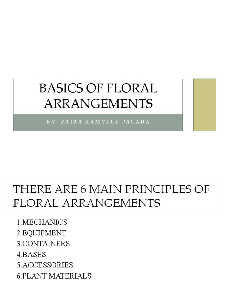 Floral Arrangement Basics Explained | PDF