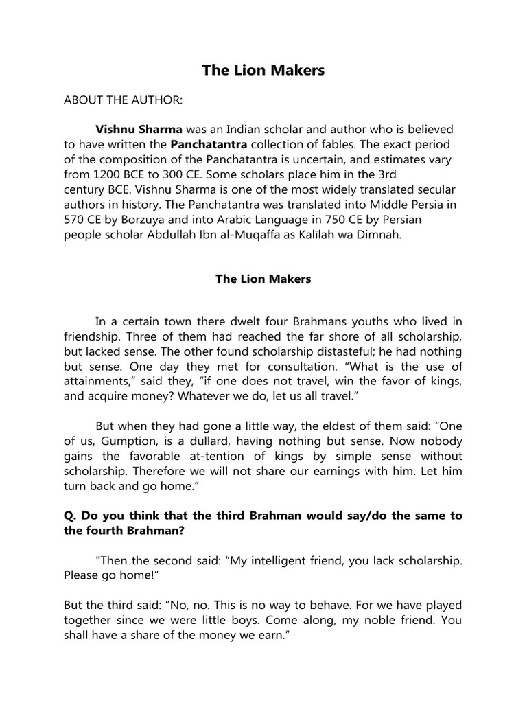 The Lion Makers | PDF