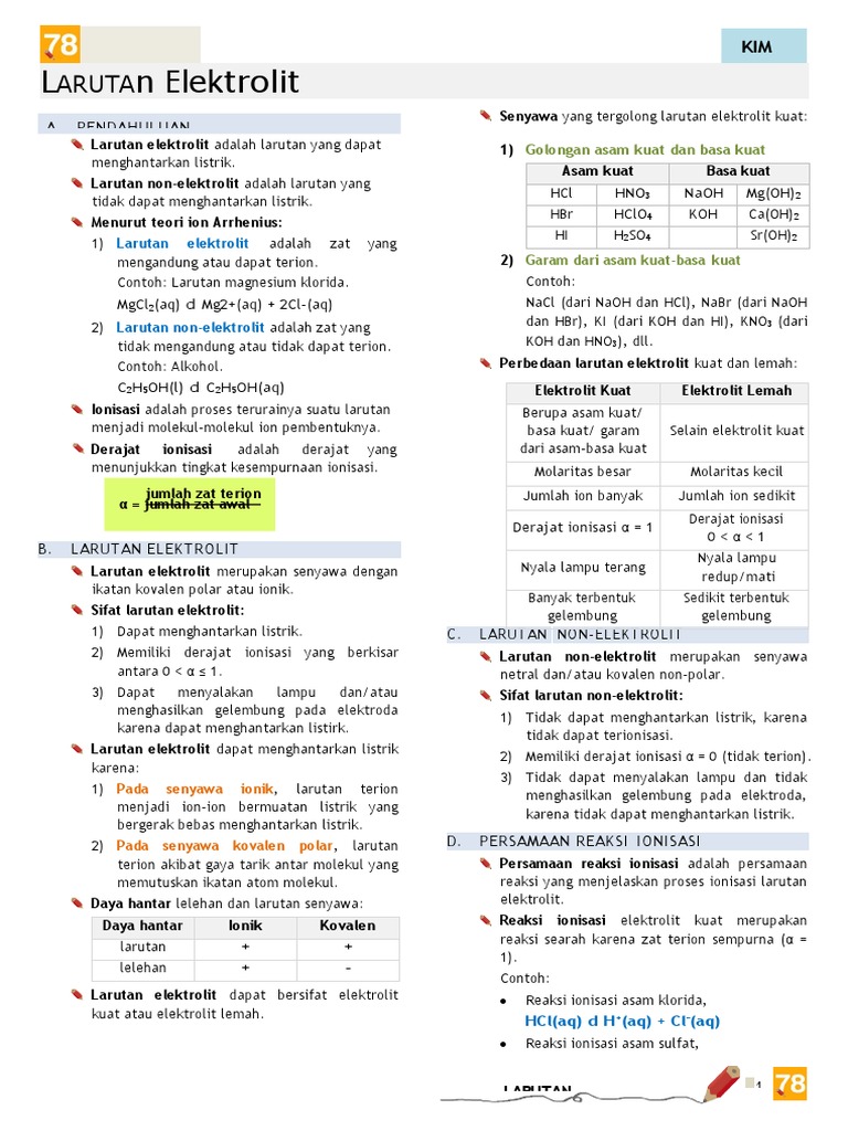 Larutan Elektrolit Dan Nonelektrolit | PDF