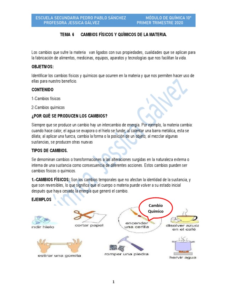 Cambios Físicos y Químicos en Materia | PDF | Redox | Combustión