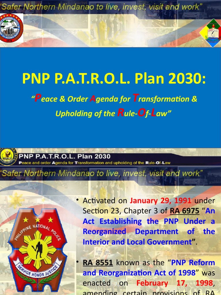 PNP P.A.T.R.O.L. Plan 2030 | PDF | Governance | Rule Of Law