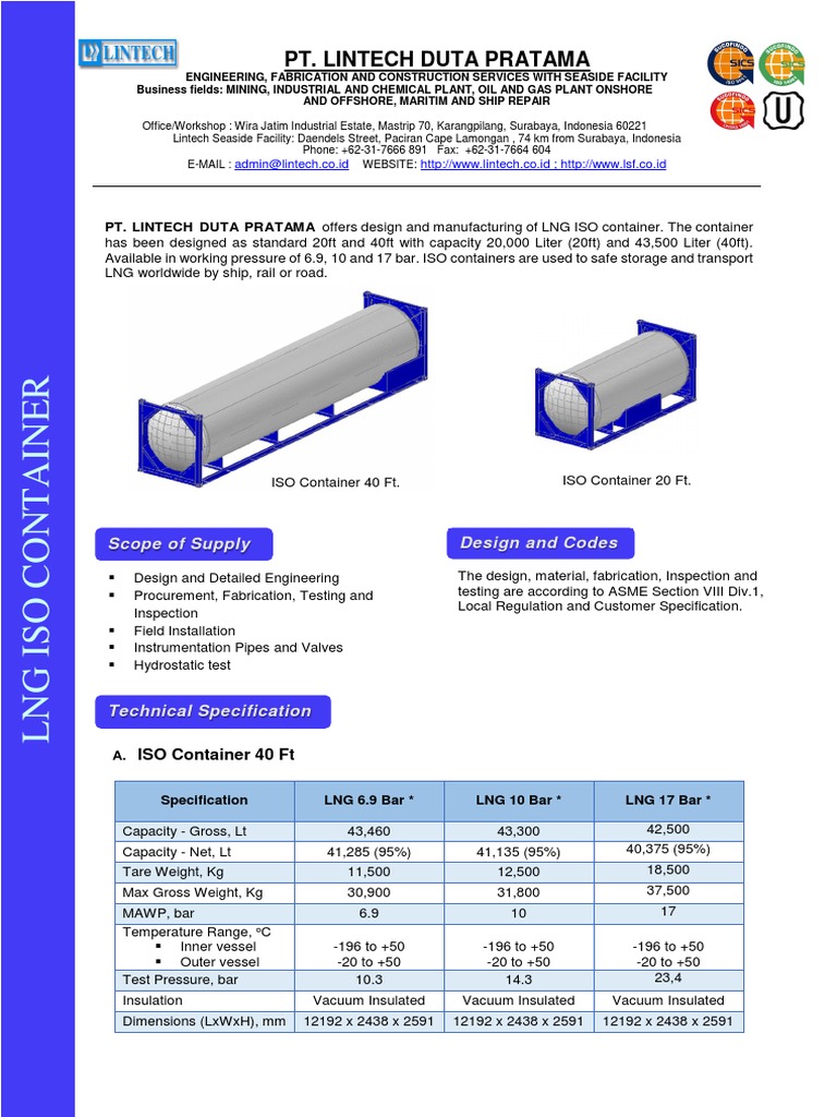 LDP-LNG Iso Container - A-1 | PDF | Liquefied Natural Gas | Stainless Steel