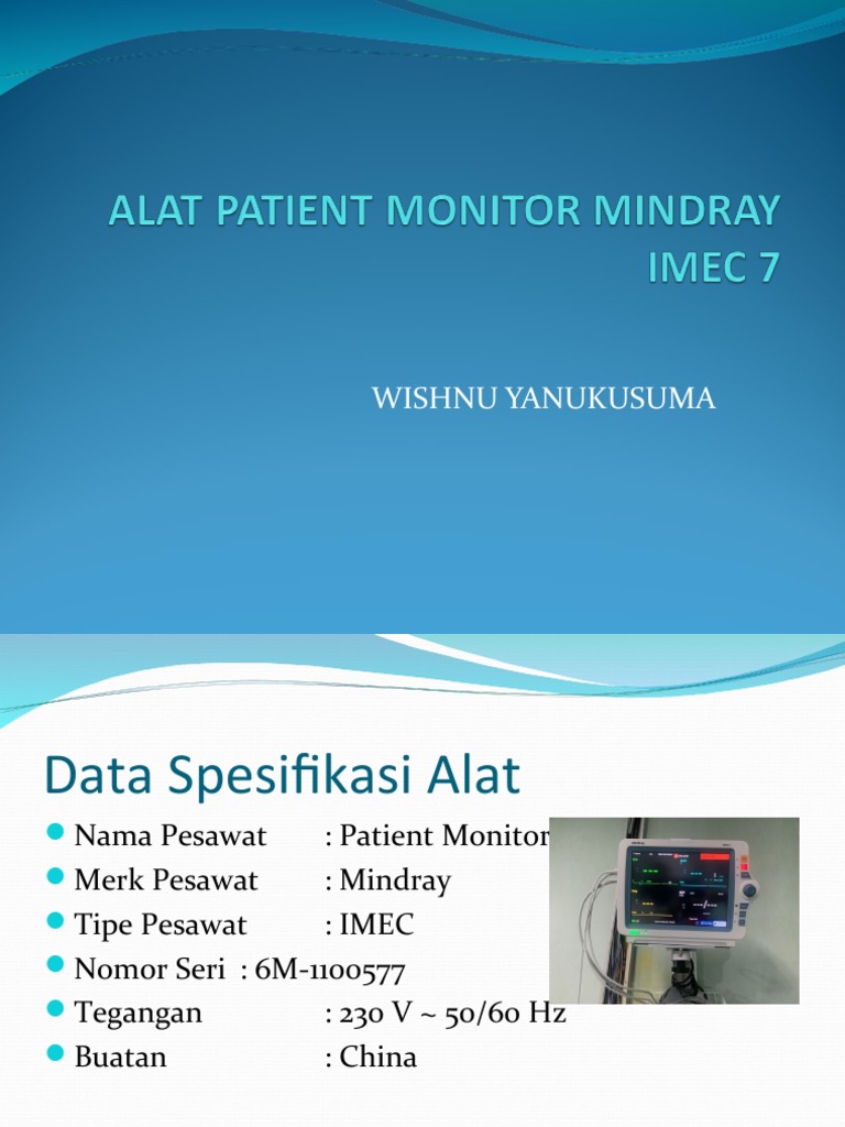 Spesifikasi dan Fungsi Patient Monitor | PDF
