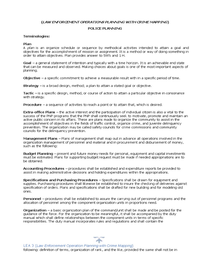 Law Enforcement Operations Planning Guide | PDF | Police | Search And ...