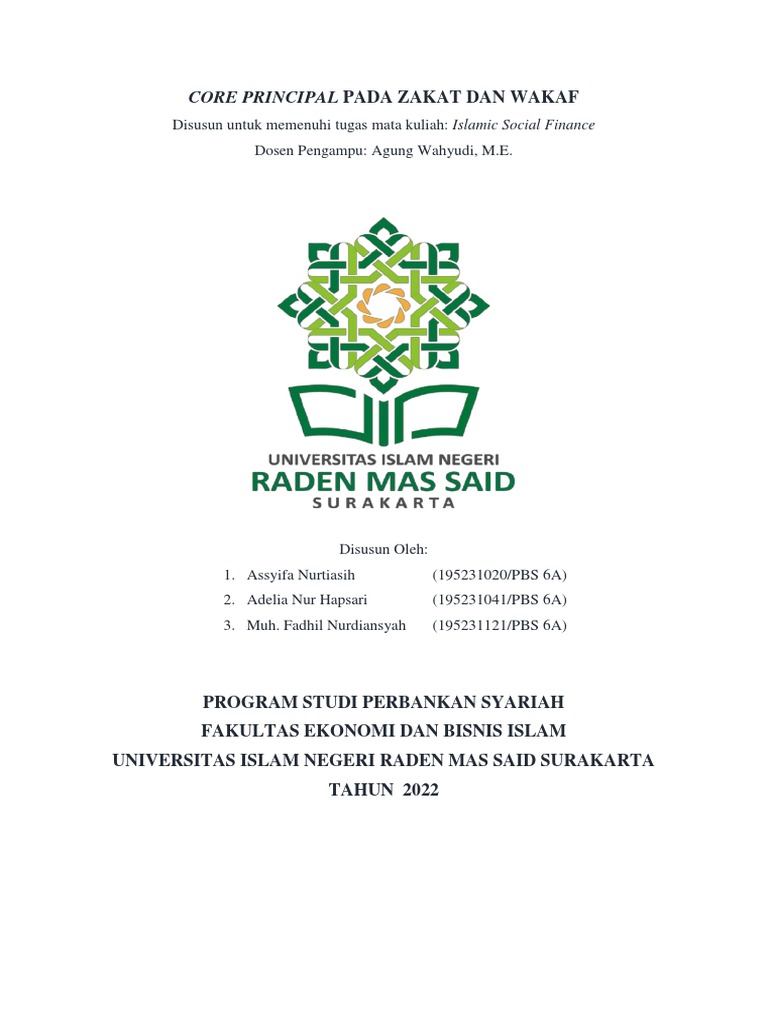 Core Principles Pada Zakat Dan Wakaf | PDF | Karier & Perkembangan | Bisnis