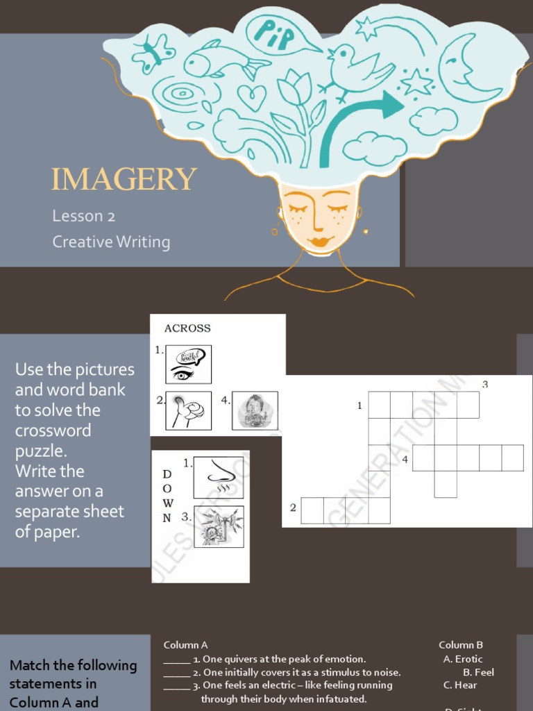Imagery: Lesson 2 Creative Writing | PDF | Senses | Taste