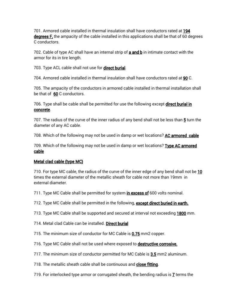 Pec Answers 701 To 800 | PDF | Electrical Wiring | Insulator (Electricity)