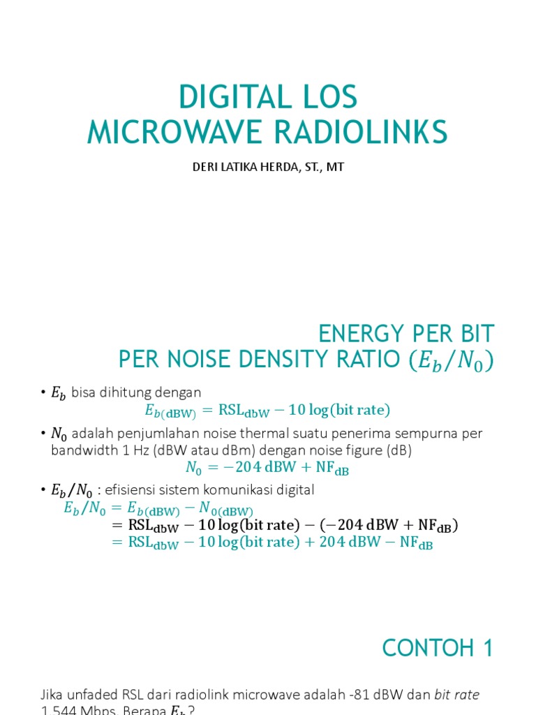 (PPT) Digital LoS Microwave Radiolinks | PDF