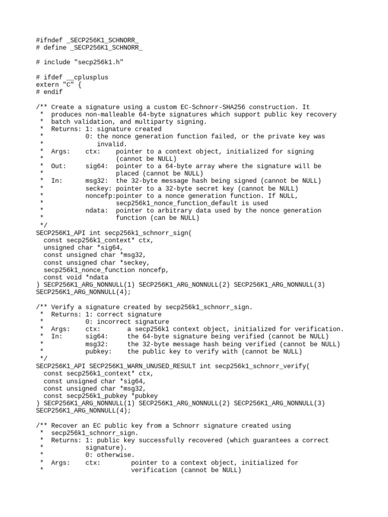 Secp256k1 Schnorr | PDF | Pointer (Computer Programming) | Computer Science