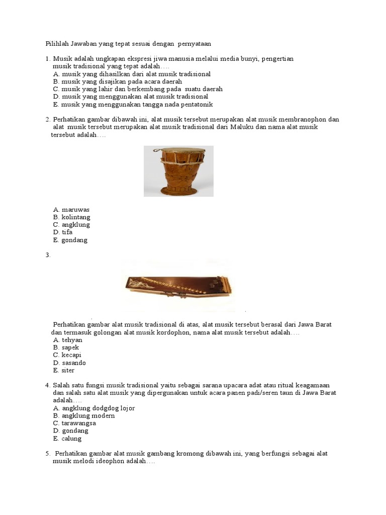 Soal USBN-US Sen - Bud XII Utama 2020 | PDF