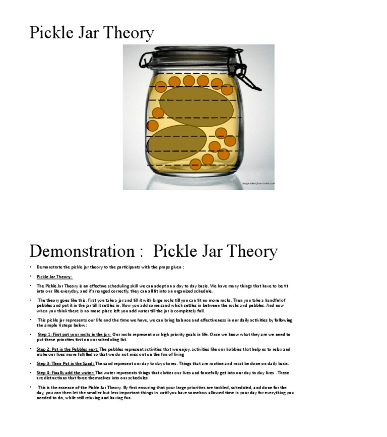 Pickle Jar Theory for Time Management | PDF