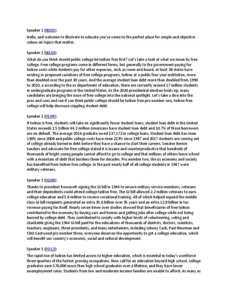 Should Public College Be Tuition Free - What Are The Pros and Cons of ...