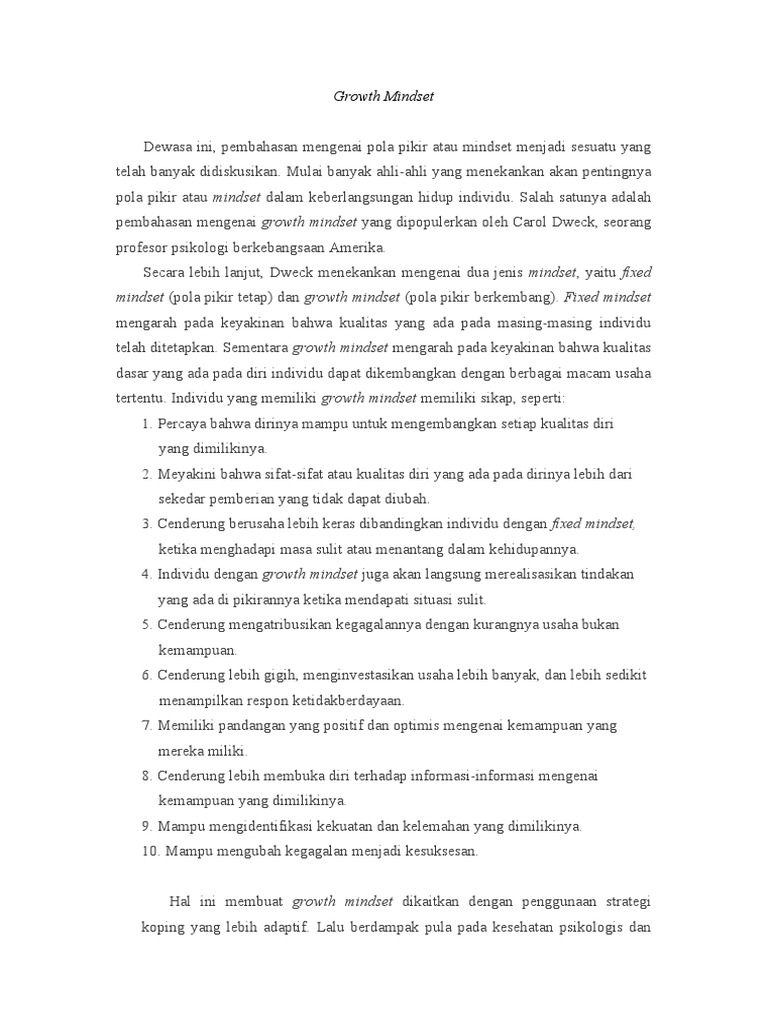 Growth Mindset | PDF