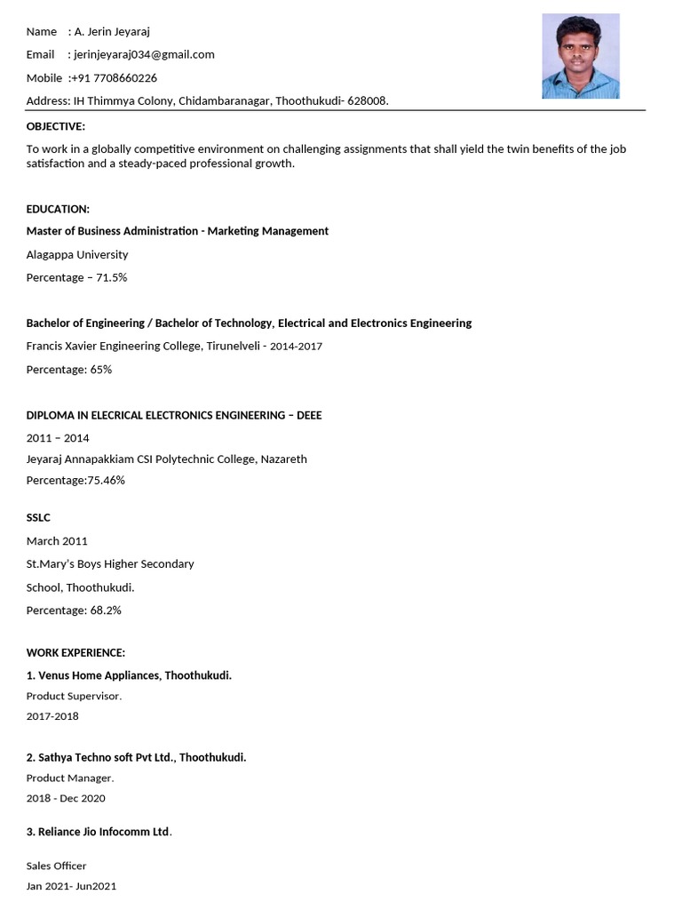 Jerin Resume | PDF