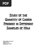 Study of Quantity of Casein Present in Different Samples of Milk (Chemistry Investigatory ...