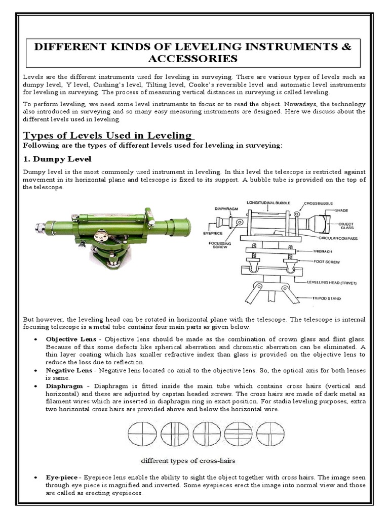 Different Kinds of Leveling Instruments & Accessories | PDF | Surveying ...