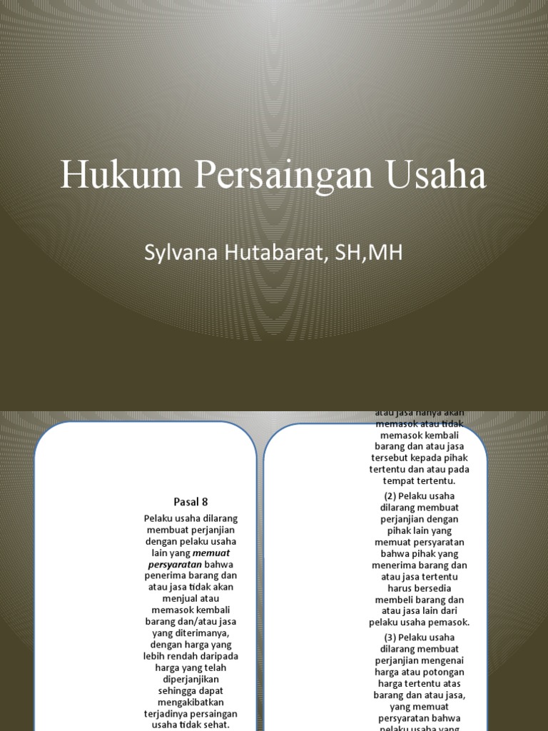 Perjanjian Keagenan Dan Perjanjian Tertutup Hpu | PDF