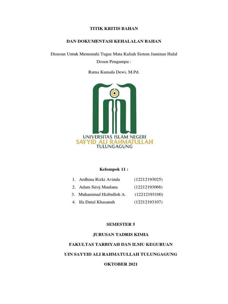 Titik Kritis Bahan SJH | PDF | Kesehatan Holistik