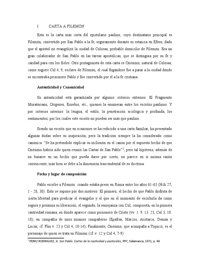 Carta A Filemon | PDF | Pablo el apóstol | Jesús