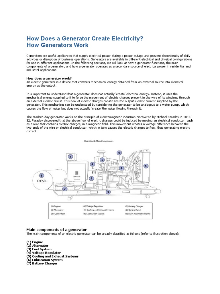 How Does A Generator Create Electricity | PDF | Electric Generator ...