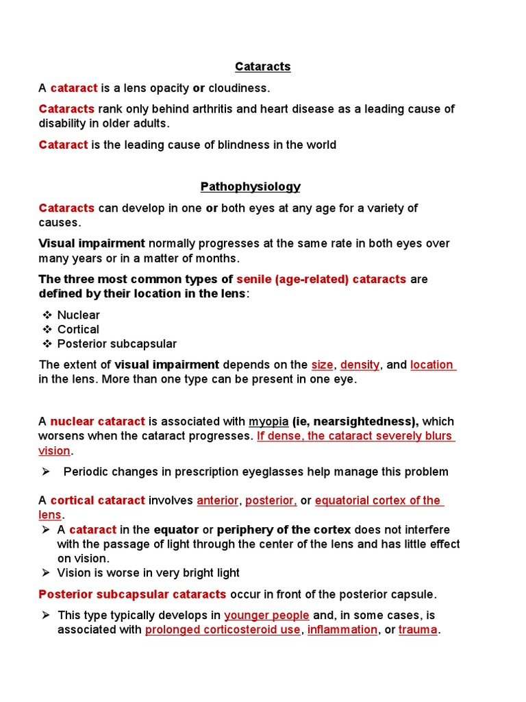 Cataract Cataracts Cataract | PDF | Cataract | Human Eye