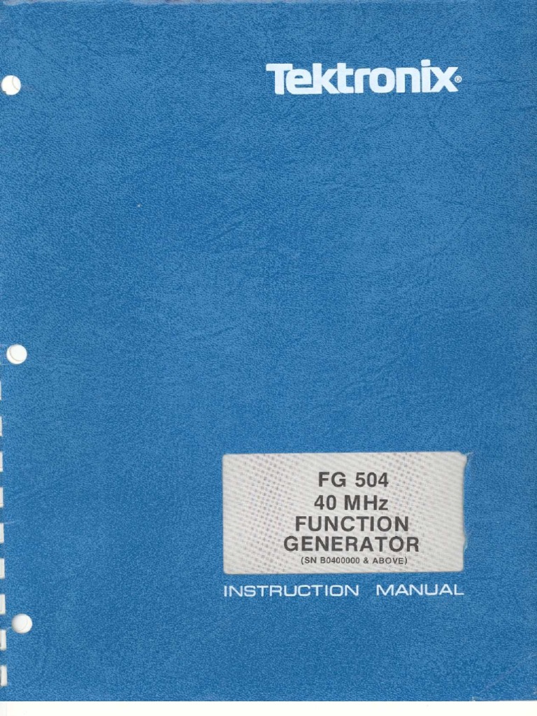 TEK-FG504 40 MHZ Function Generator | PDF | Hertz | Coaxial Cable